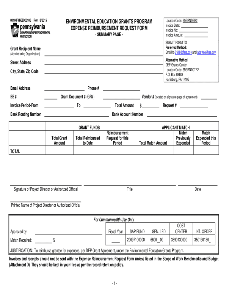 Fillable Online files dep state pa Environmental Education Local Grants ...