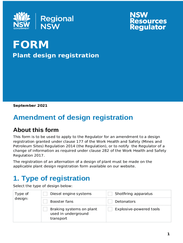Plant design registration Resources Regulator publication. Publication ...