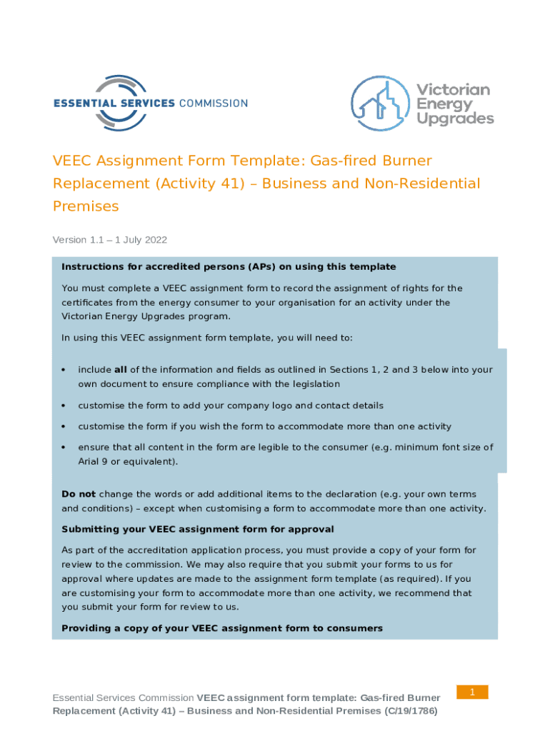 VEEC assignment template: Gas-fired Burner ... Doc Template | pdfFiller