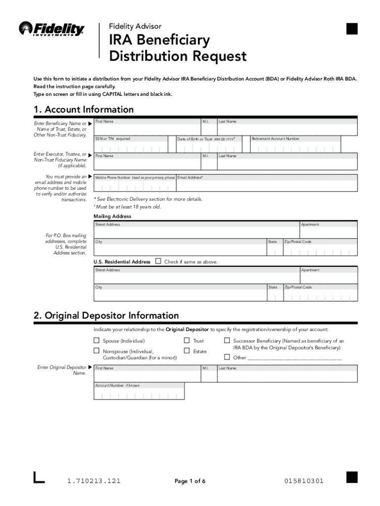 2023-2025 Form Fidelity Investments IRA Beneficiary Distribution ...