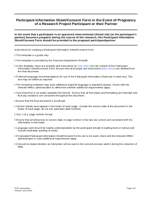 Participant Ination Sheet/Consent in the Event of ... Doc Template | pdfFiller