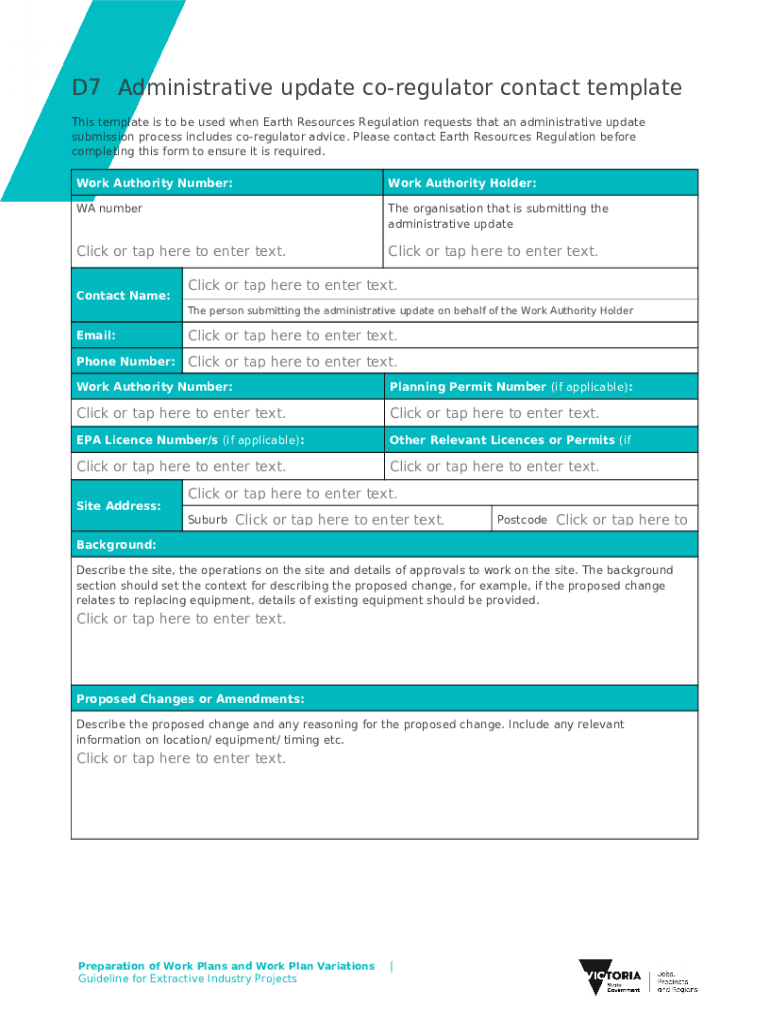 D7-Administrative-update-co-regulator-contact-template. ... Doc ...