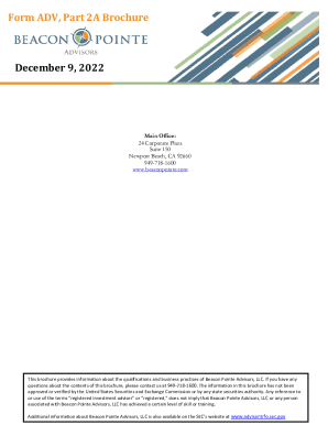 Fillable Online Form ADV, Part 2A Brochure December 9, 2022 Fax Email ...