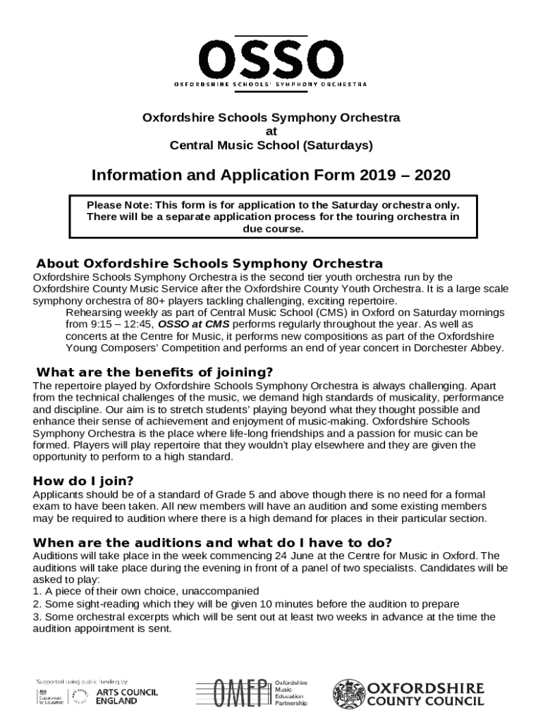 Osso At Cms Application 20192020 Season Name Doc Template Pdffiller