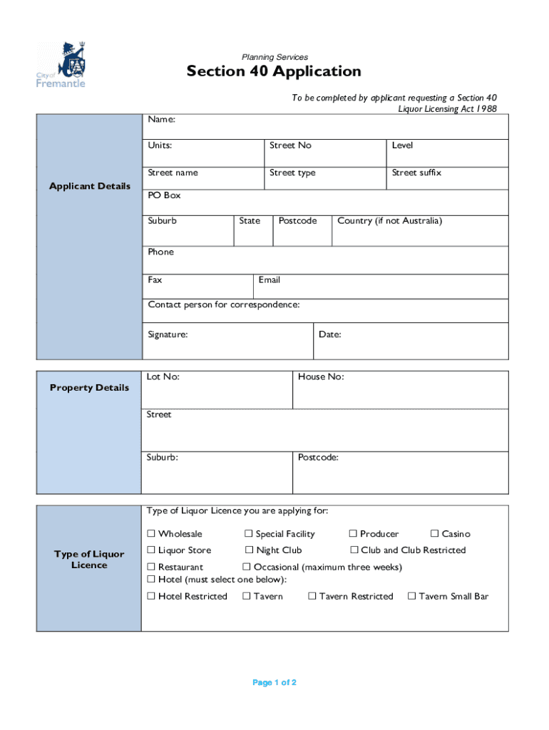Fillable Online Section 40 Certificate of Local Planning Authority ...