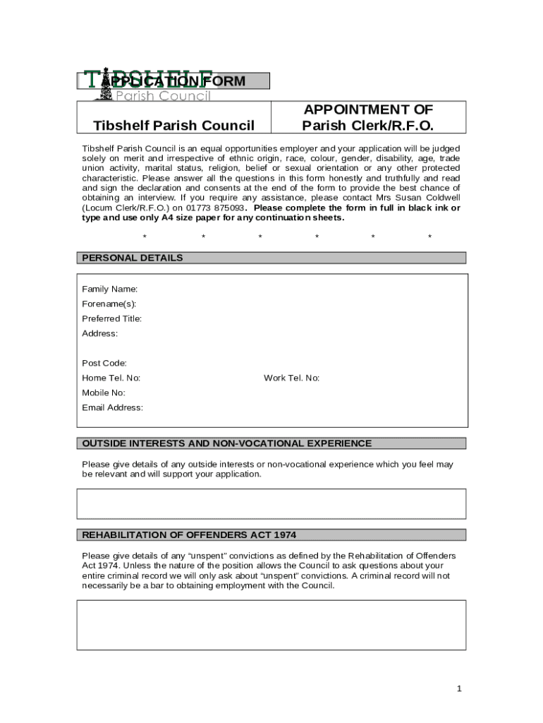 APPOINTMENT OF CLERK TO THE COUNCIL AND ... Doc Template | pdfFiller