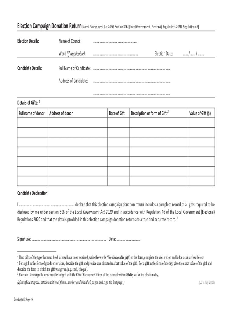 Fillable Online campaign-donation-return-form.pdf Fax Email Print ...