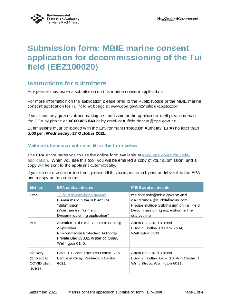 Notification of a marine consent application for ... Doc Template ...