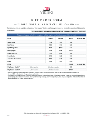 Fillable Online GIFT ORDER FORM Fax Email Print - pdfFiller