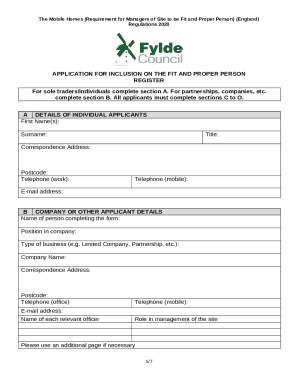 Fit and Proper Person application ( ... Doc Template | pdfFiller