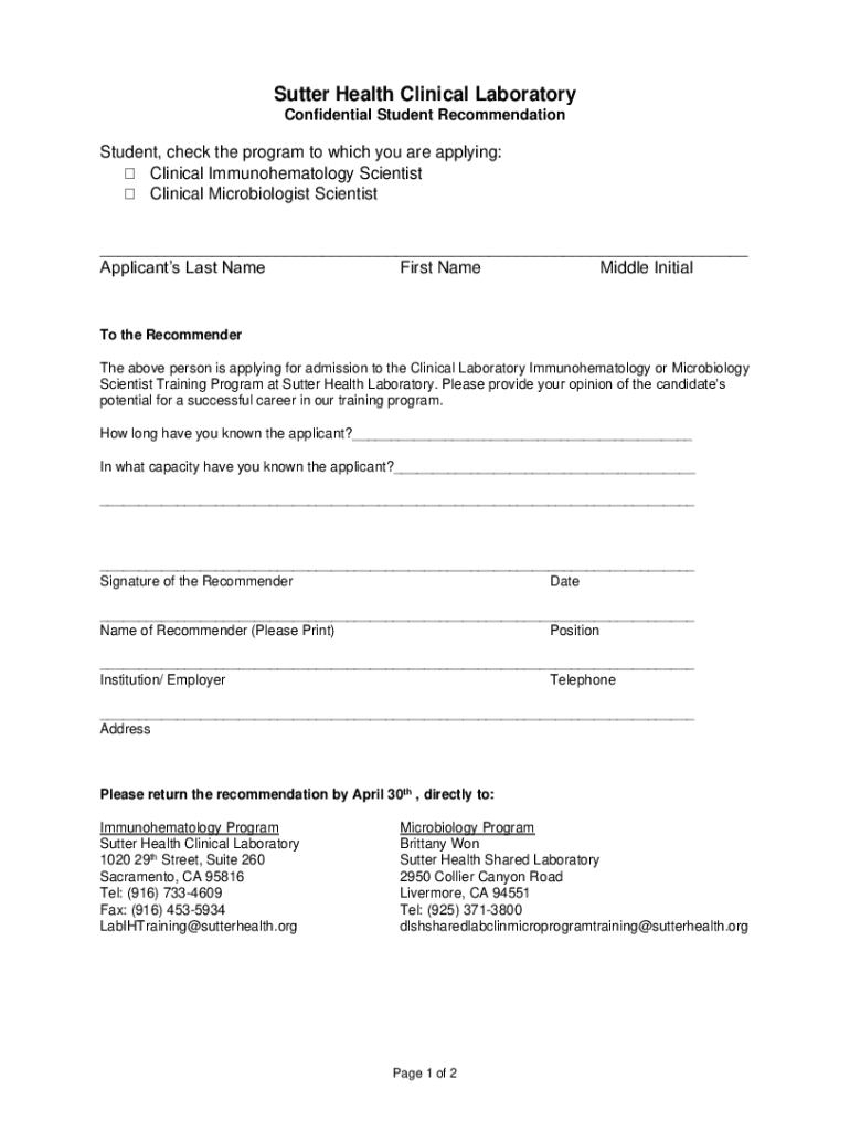 Fillable Online Clinical Laboratory Scientist - Microbiology job with ...