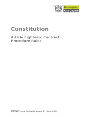 Contract Procedure Rules Constitution Article Eighteen Doc Template ...