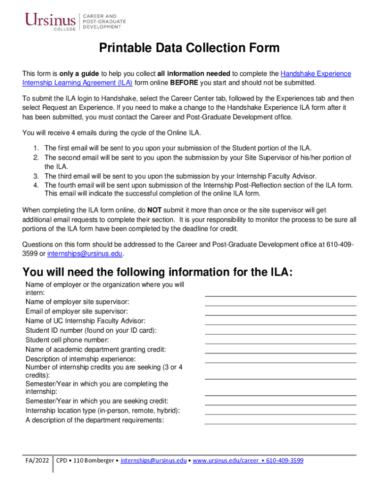 Fillable Online HOW TO FILL OUT THE INTERNSHIP LEARNING ... Fax Email Print - pdfFiller