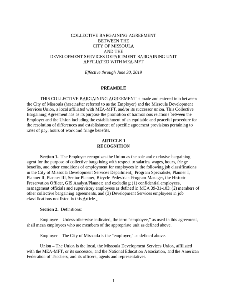 collective bargaining agreement and wage schedule - ftp ci missoula mt ...