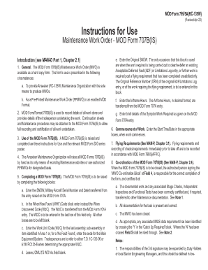 Fillable Online Instructions for Use - MOD Form 707B(IS) Fax Email ...