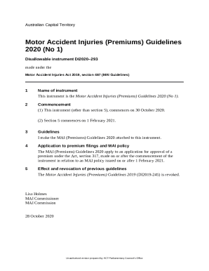 Motor Accident Injuries Scheme Doc Template | pdfFiller