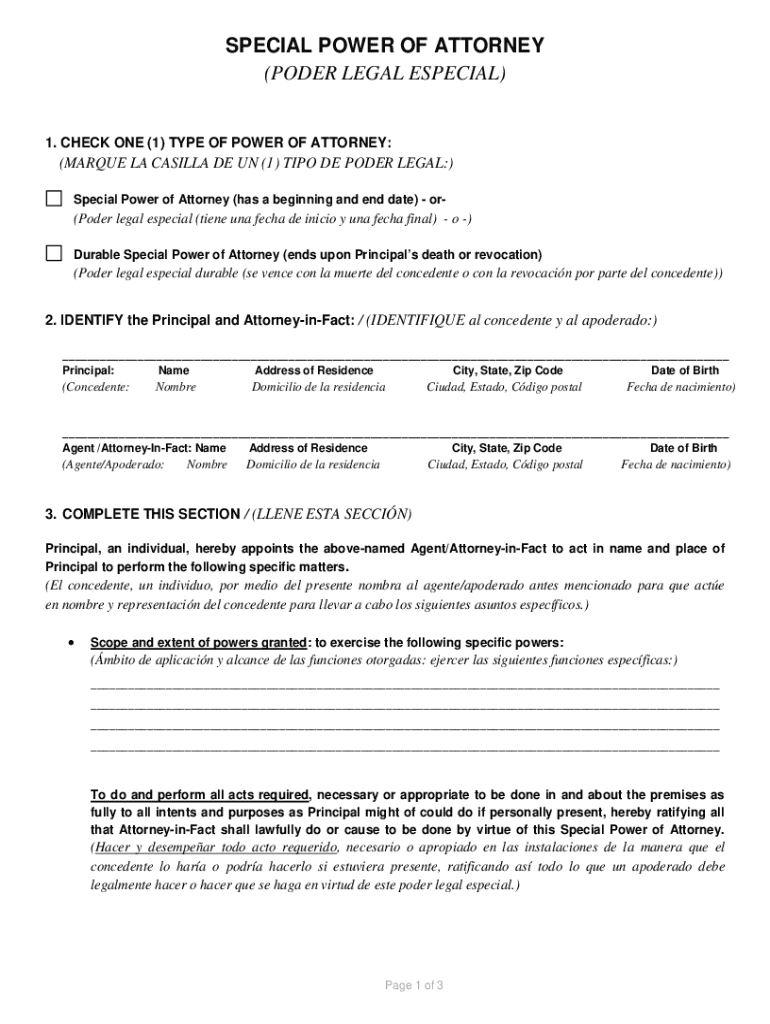 Completable En línea Free Power of Attorney (POA) Forms (11) - PDFWord ...