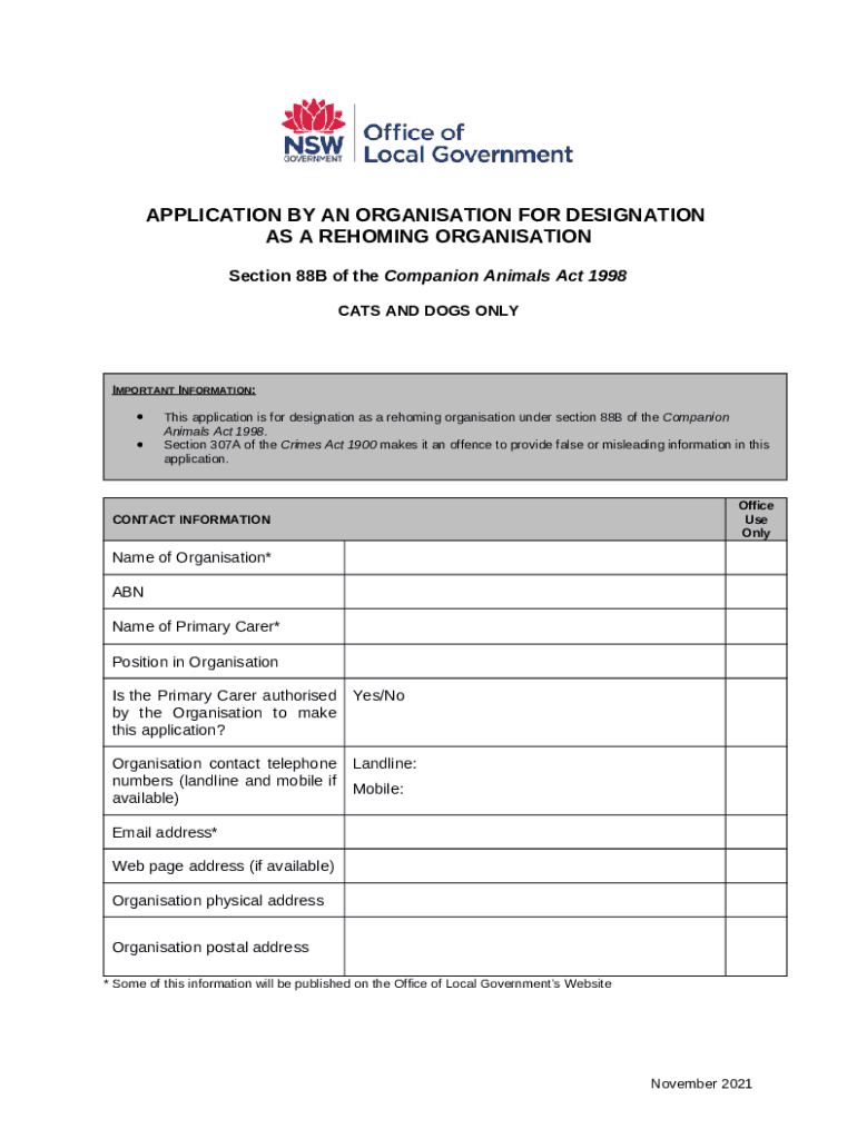 Application by an organisations for designation as ... Doc Template ...