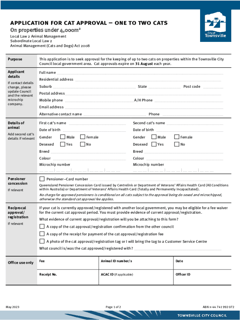 Fillable Online Application for cat approval Fax Email Print - pdfFiller