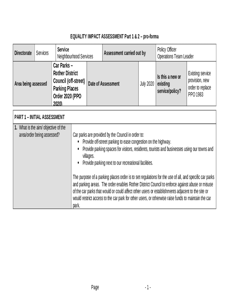 APPENDIX 1 PRO-A FOR THE INITIAL ASSESSMENT Doc Template | pdfFiller