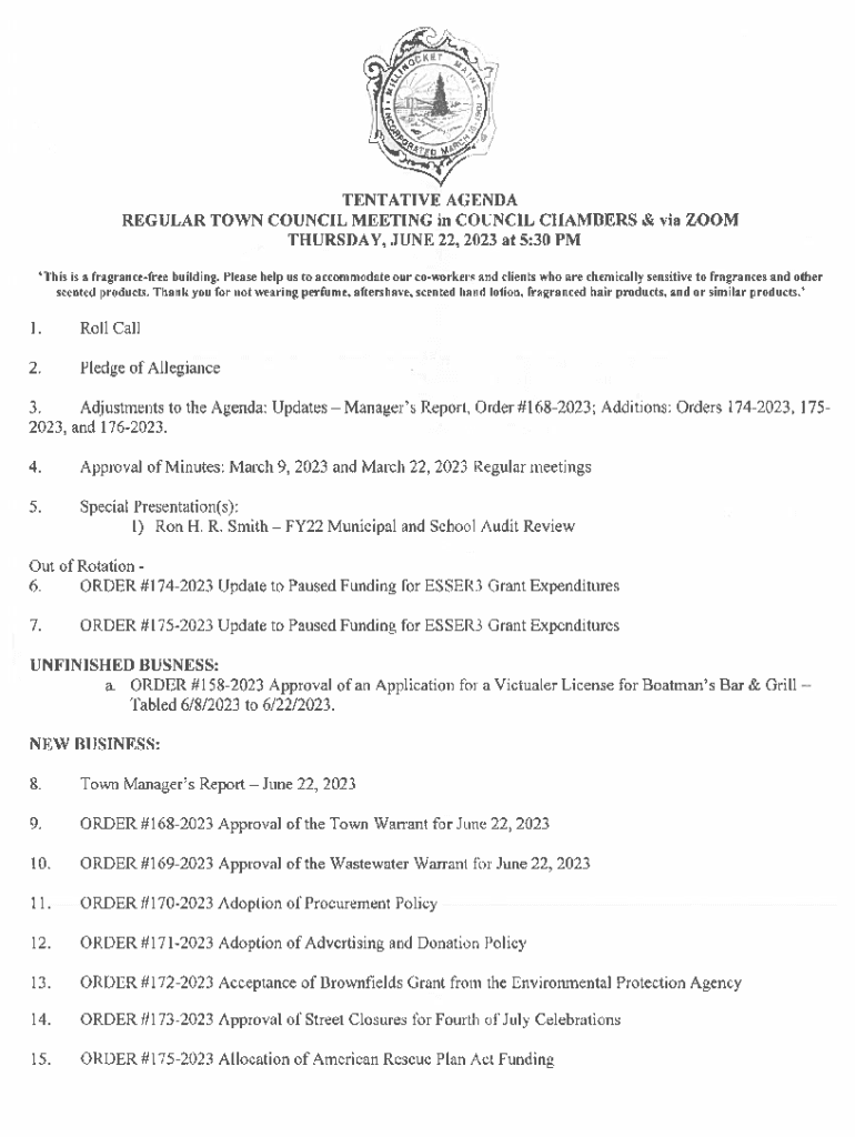 Fillable Online TENTATIVE AGENDA - La Mesa City Council Fax Email Print ...