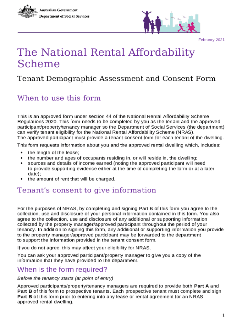 Tenant Demographic Assessment and Consent Doc Template | pdfFiller