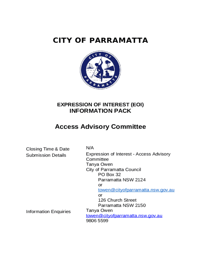 Access Advisory Committee 2020 expression of interest application Doc Template | pdfFiller