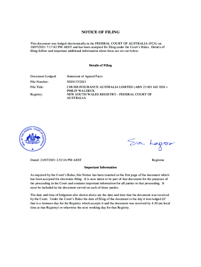 Fillable Online Statement of agreed facts Fax Email Print - pdfFiller