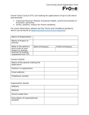 Community-Grant-application-- ... Doc Template | pdfFiller
