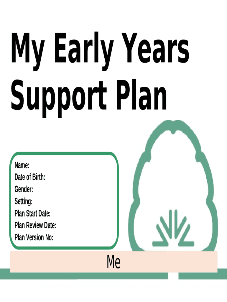 My Early Years Support Plan Name: Date of Birth Doc Template | pdfFiller