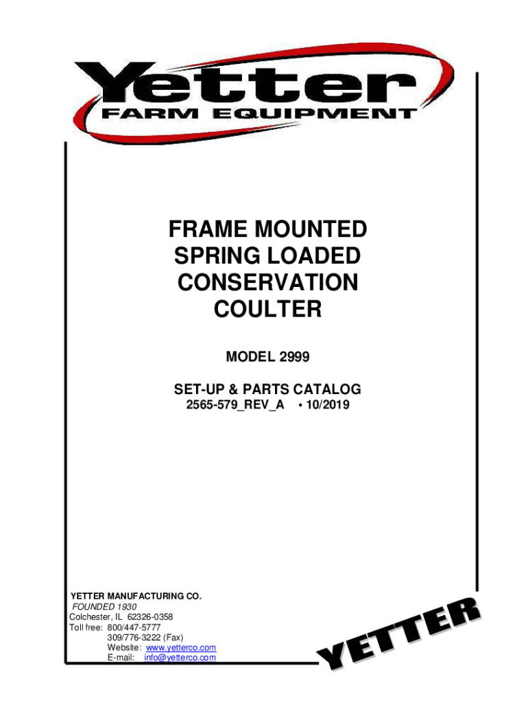 Fillable Online FRAME MOUNTED SPRING LOADED CONSERVATION COULTER Fax ...