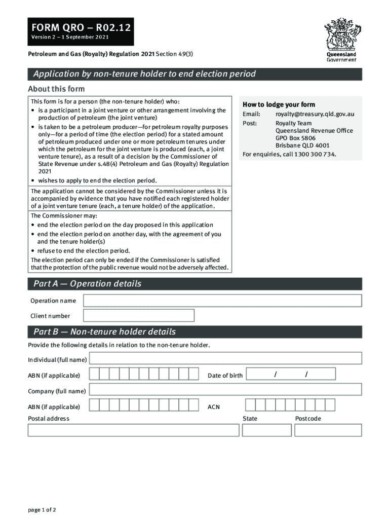 Fillable Online Form R02.12 Application by non-tenure holder to end ...