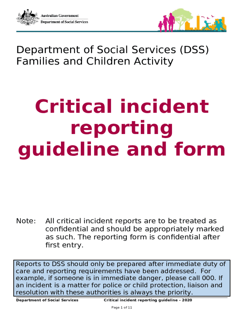 Critical incident reporting guideline and Doc Template | pdfFiller