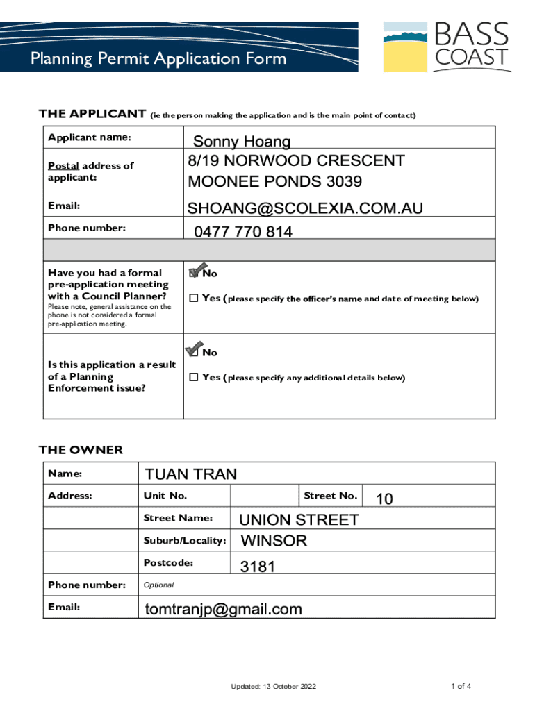 Fillable Online Planning-Permit-Application-Form-October-2022.pdf Fax ...
