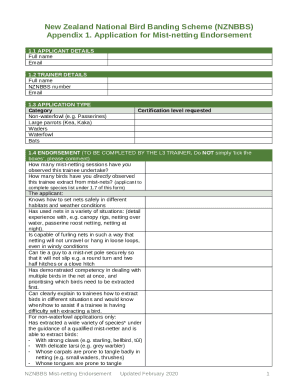 NZNBBS Certification Application Doc Template | pdfFiller