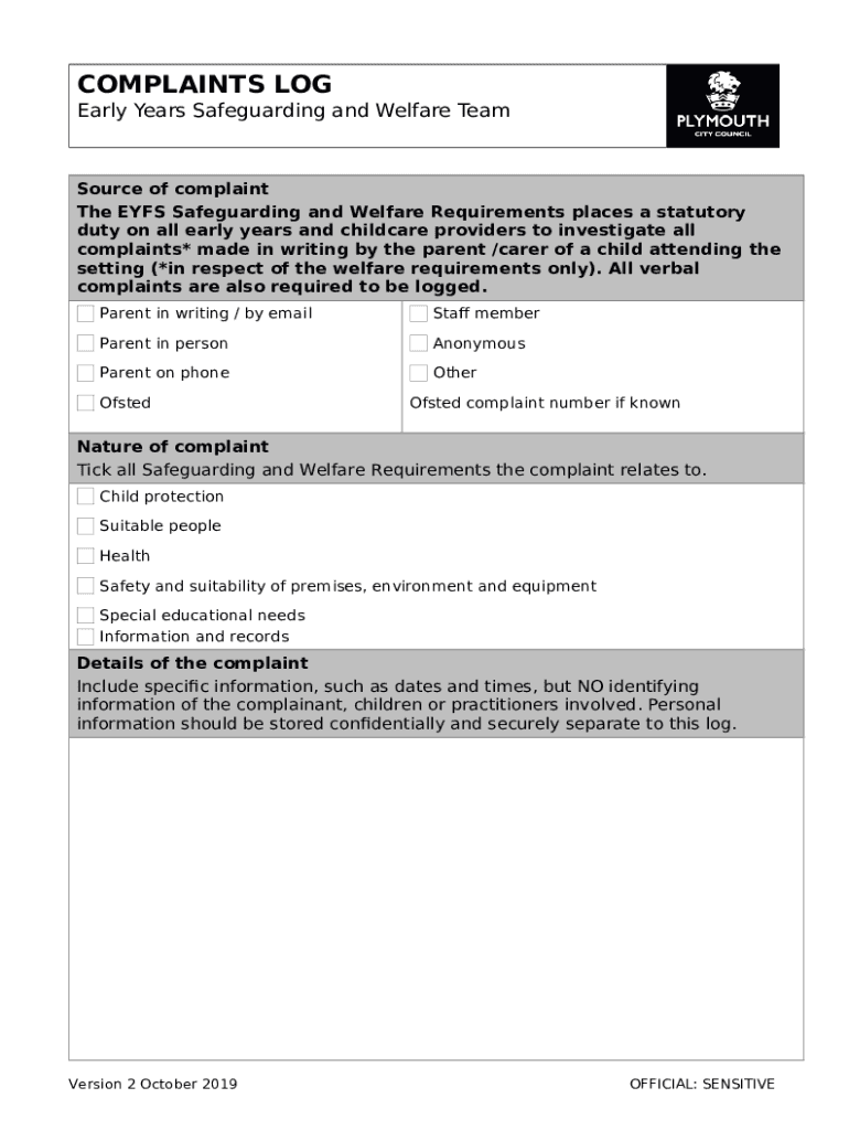 Provider complaints record and how to complete the ... Doc Template ...