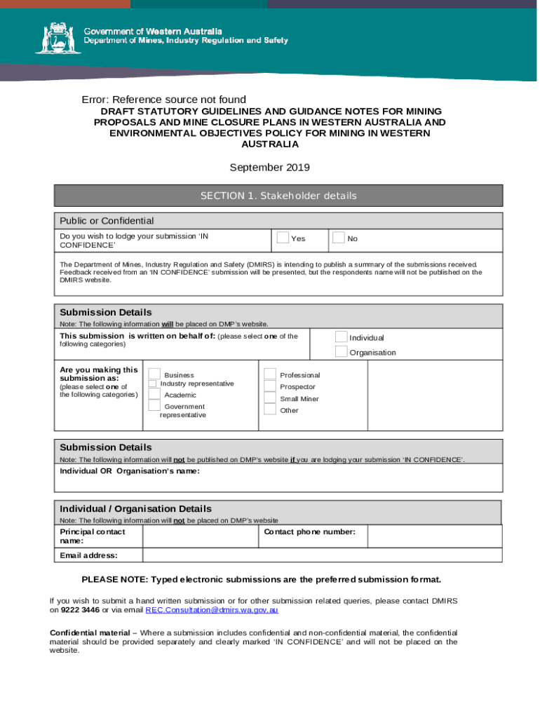 Statutory Guidelines and Guidance Note - Stakeholder feedback . erly ...