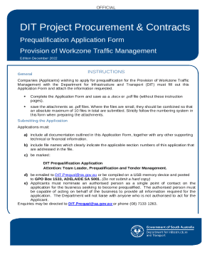 Prequalification Application Doc Template | pdfFiller