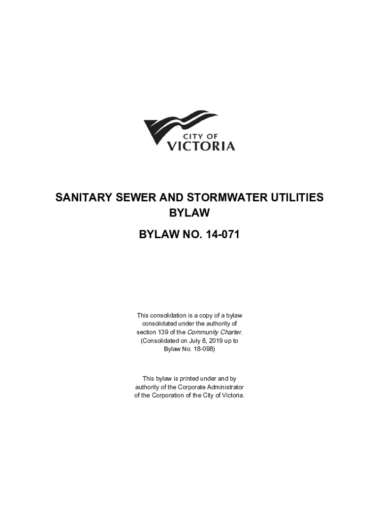 Fillable Online Fillable Online Sanitary Sewer And Stormwater Utilities Bylaw Fax Email Print ...
