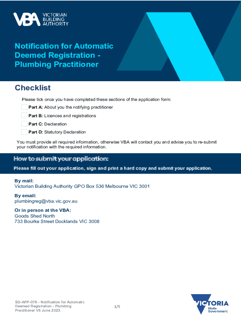 Fillable Online Notification for Automatic Deemed Registration ...