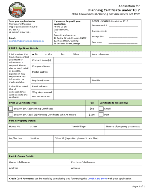 Fillable Online Planning Certificate - Upper Lachlan Shire Council ...