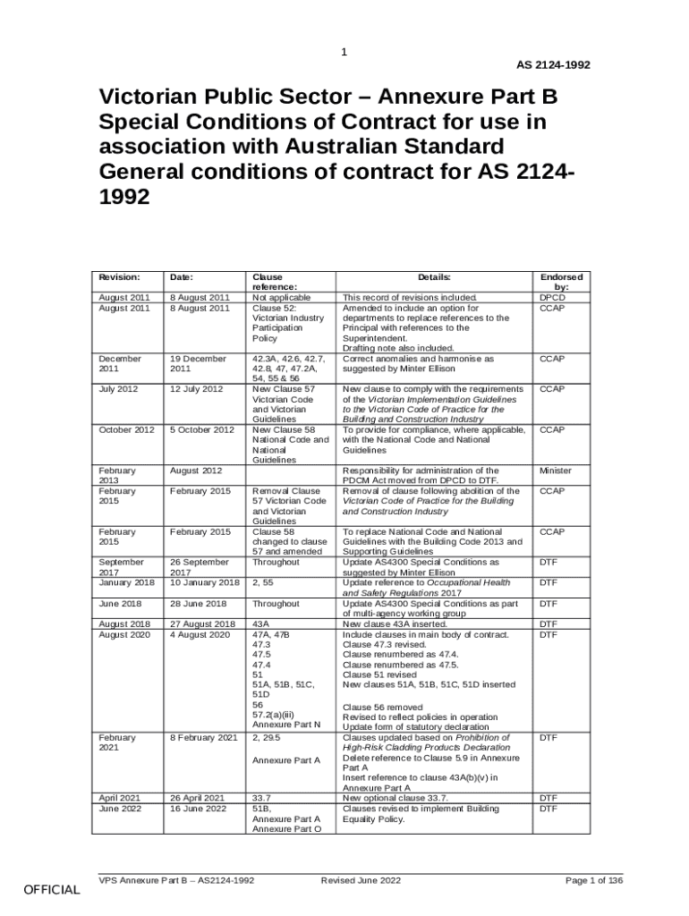 Special Conditions of Contract and Annexure Doc Template | pdfFiller