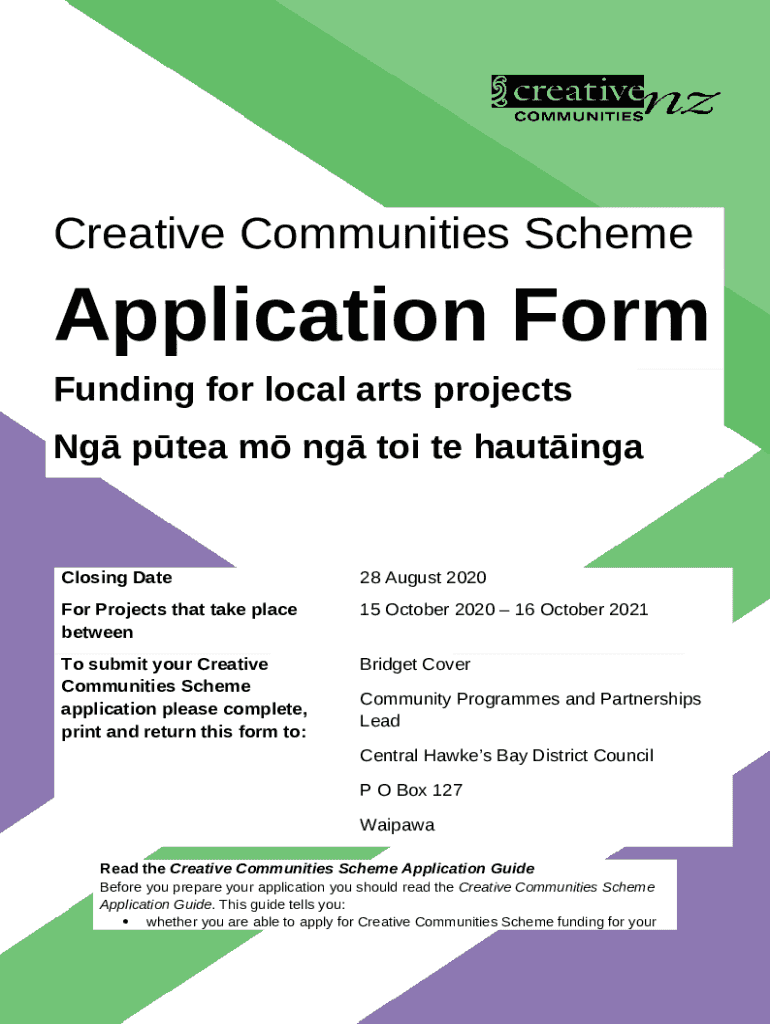 Creative-Communities-Scheme-Application-- ... Doc Template | pdfFiller