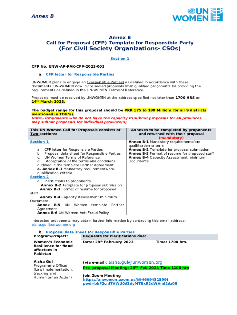 Call for Proposal (CFP) Template for Responsible Party - asiapacific unwomen Doc Template ...