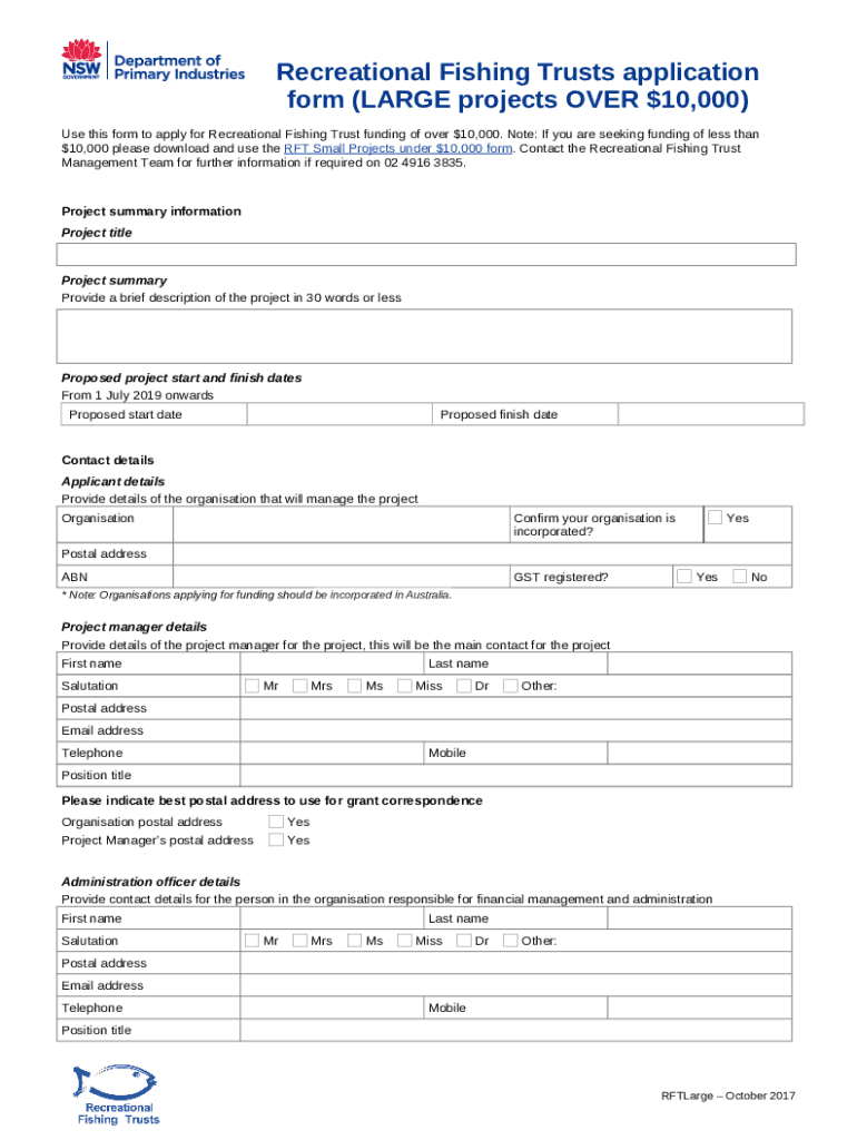 Recreational-Fishing-Trusts-funding-application-- ... Doc Template | pdfFiller