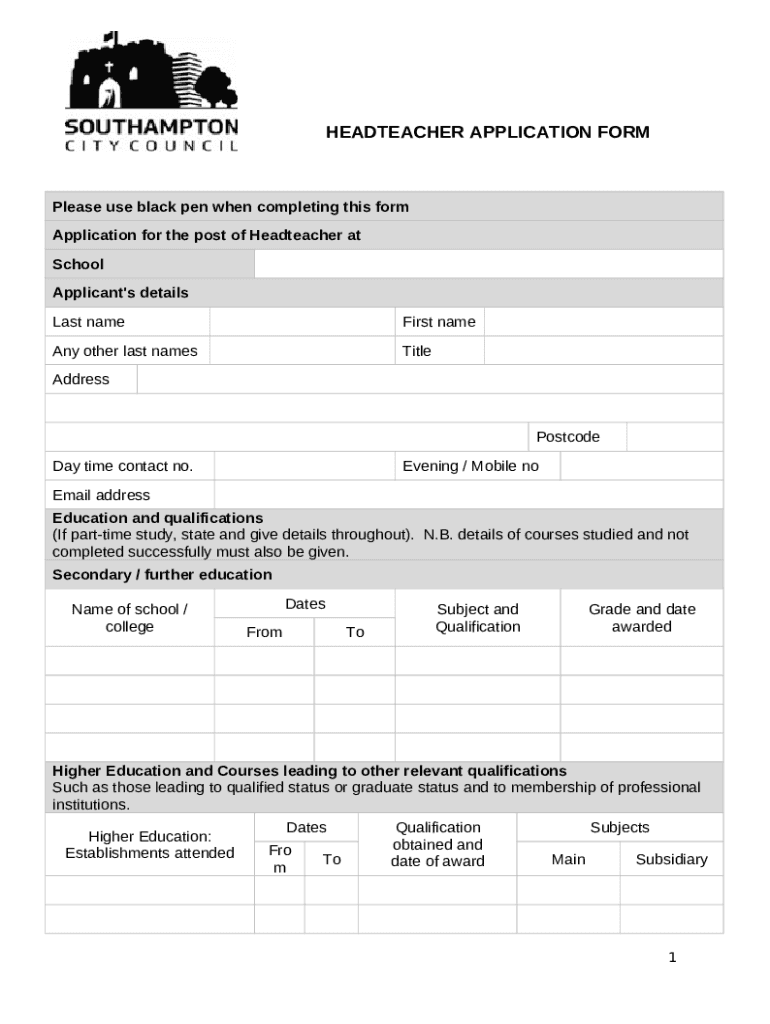School Job Application Doc Template | pdfFiller