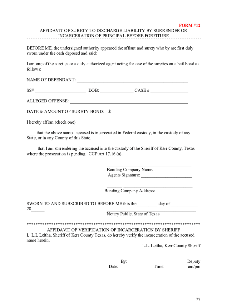 Fillable Online KERR COUNTY BAIL BOND BOARD RULES Proposed 0122 Fax ...