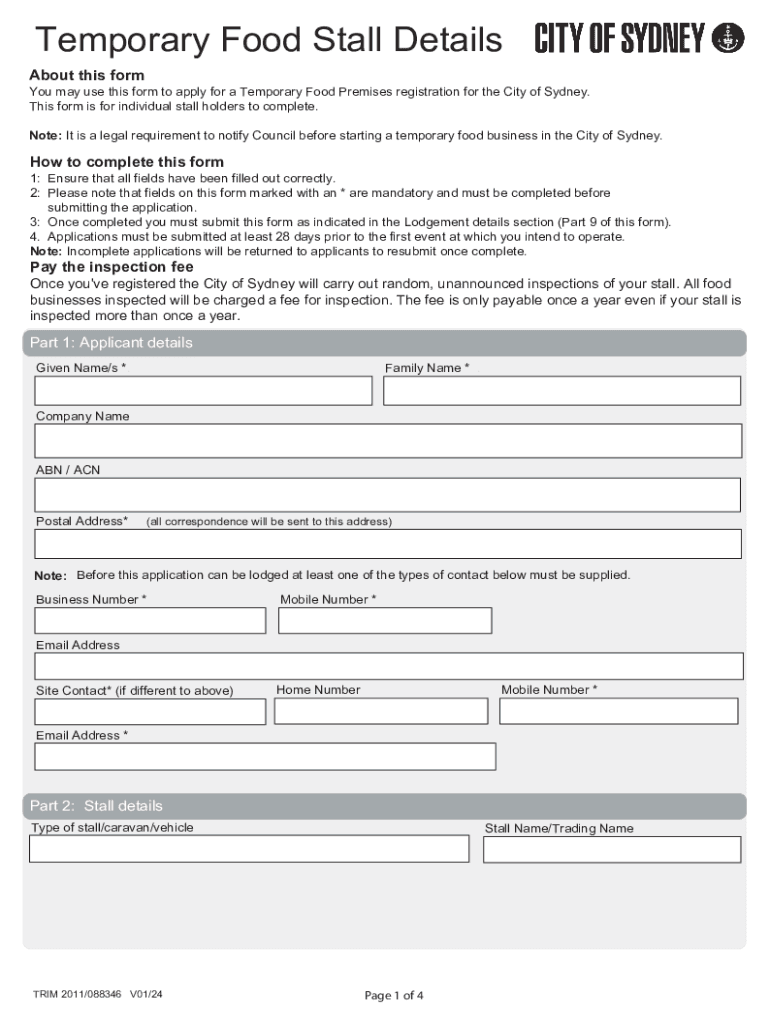 Fillable Online Approval to Sell Goods or Services from a Temporary ...