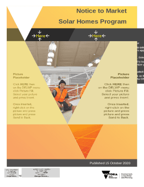 Notice to Market. Solar Homes Program Doc Template | pdfFiller