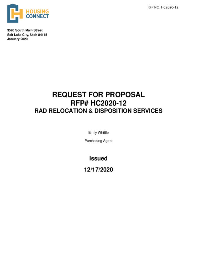 Fillable Online REQUEST FOR PROPOSAL RFP# HC2020-12 Fax Email Print ...